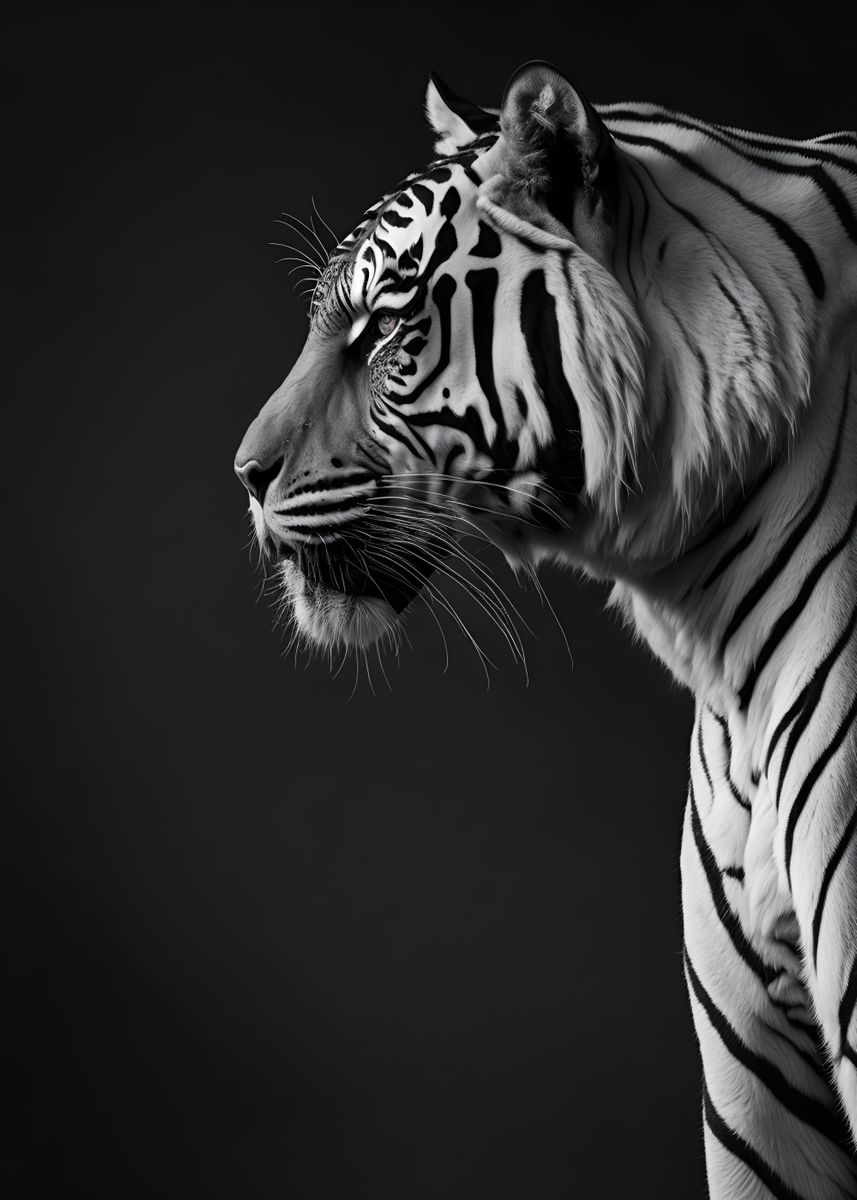 'Tiger bw' Poster by Something About Art | Displate