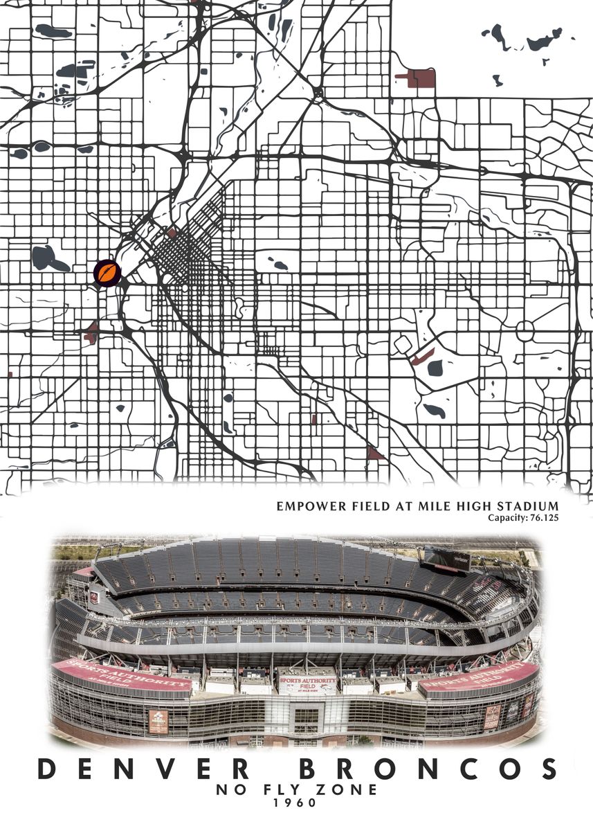 'DENVER BRONCOS' Poster by Yates Madeline | Displate