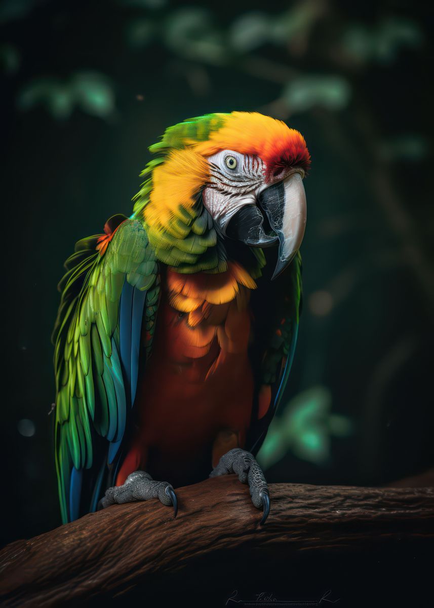 'Fascinating parrot' Poster, picture, metal print, paint by Zooscape ...