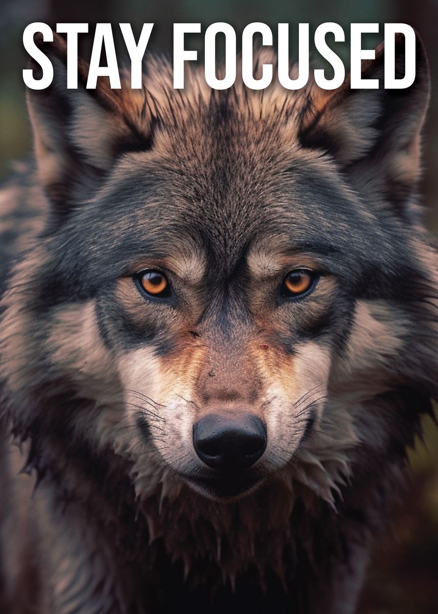 'Stay Focused Wolf Motivate' Poster by CHAN | Displate