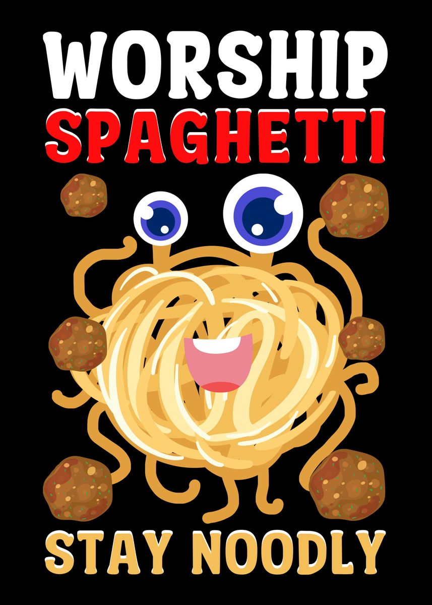 'Flying Spaghetti Monster' Poster, picture, metal print, paint by ...
