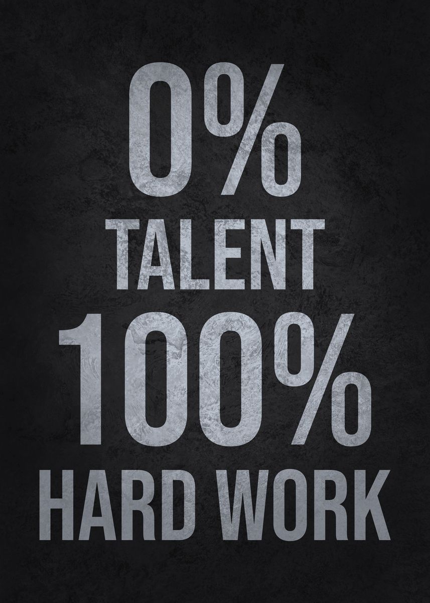 'Talent vs Hard Work' Poster by CHAN | Displate