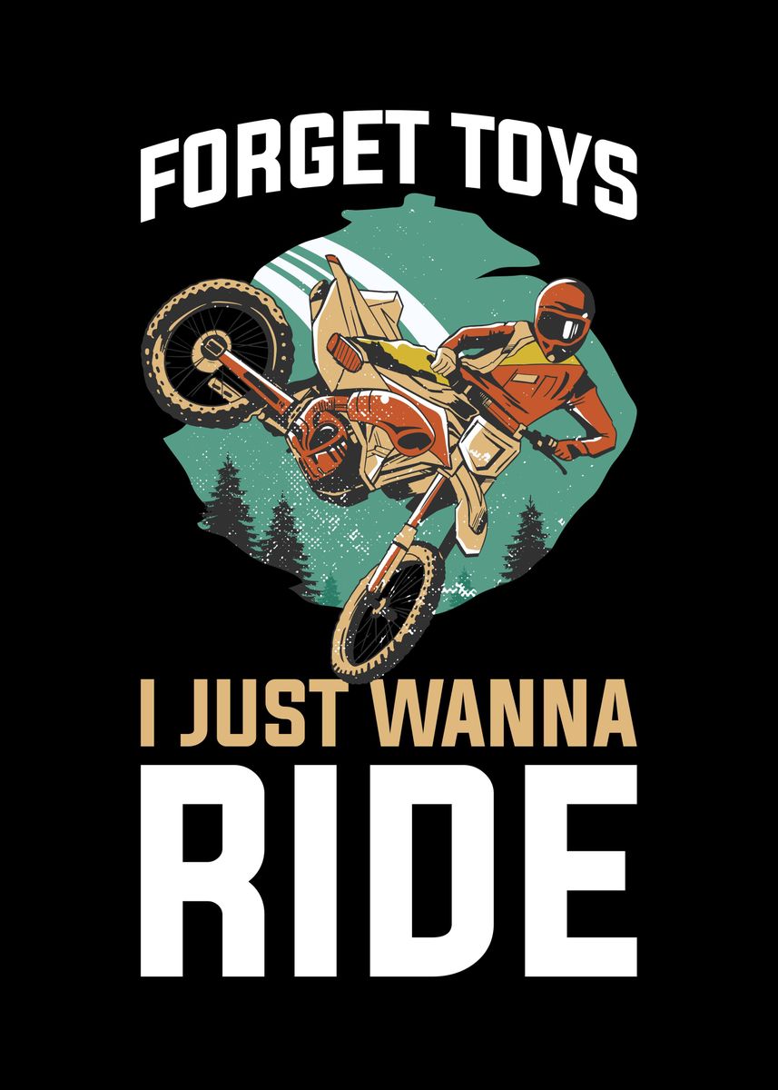 'I Just Wanna Ride' Poster, picture, metal print, paint by CatRobot ...