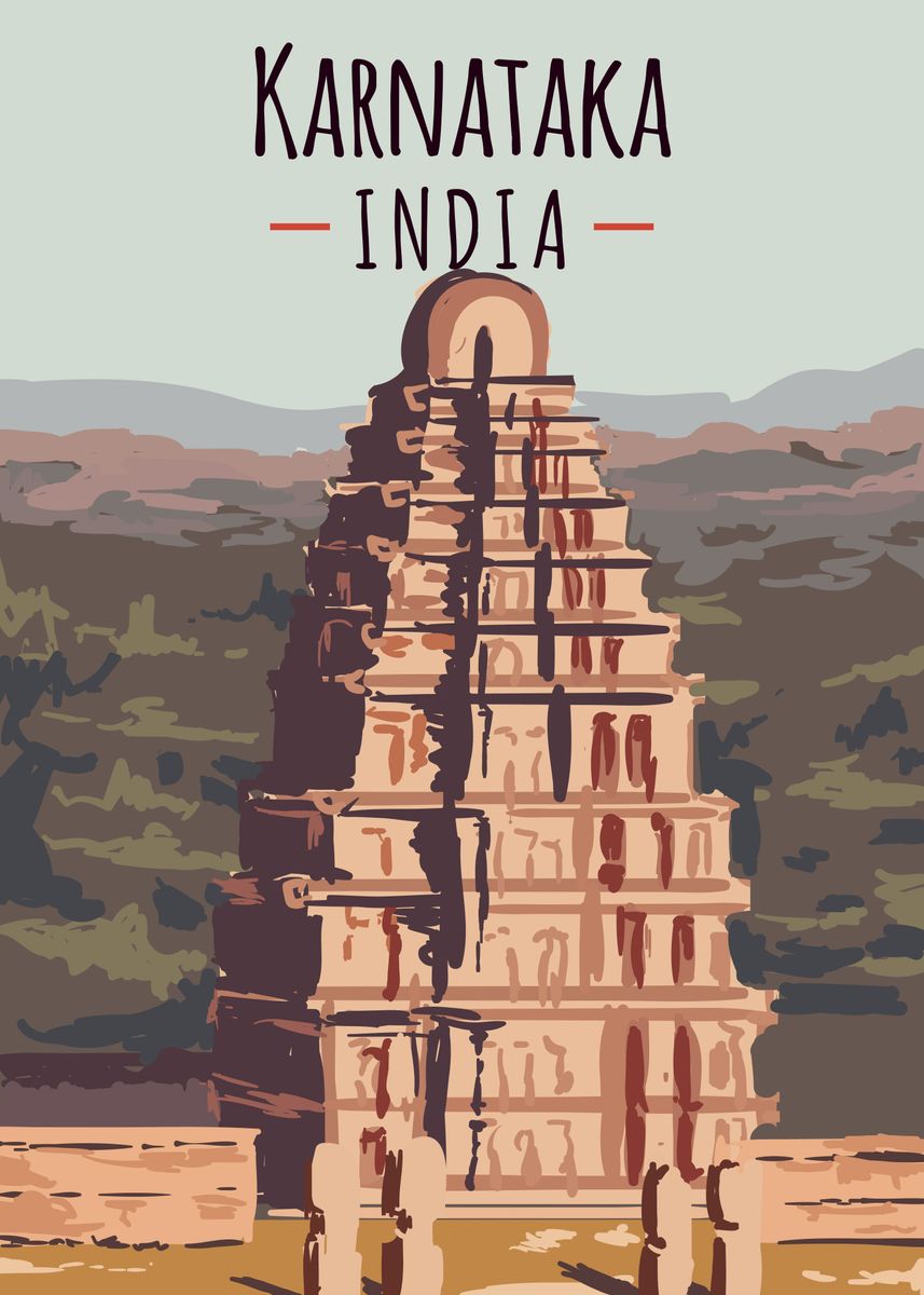 'Karnataka' Poster, picture, metal print, paint by Le Thi Thu Hien ...
