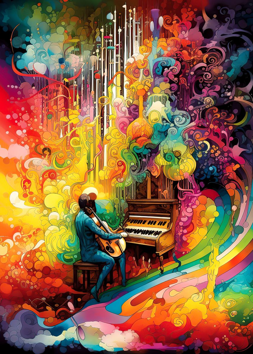 'piano colorfull' Poster, picture, metal print, paint by Childs Space ...