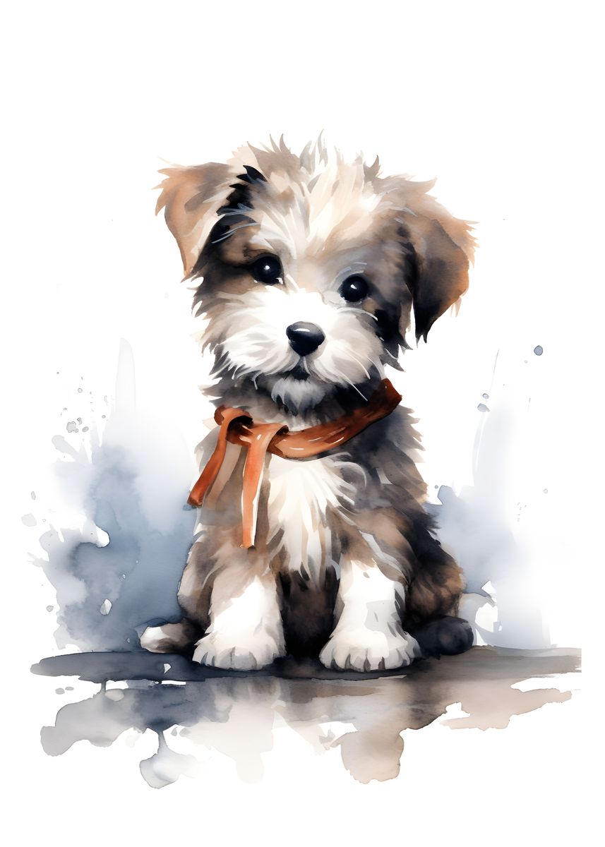 'Dog Watercolor' Poster, picture, metal print, paint by Makadur | Displate