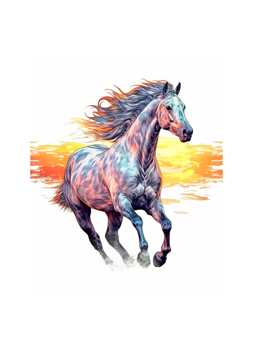 'Horse Full Gallop' Poster, picture, metal print, paint by CrownMerch ...