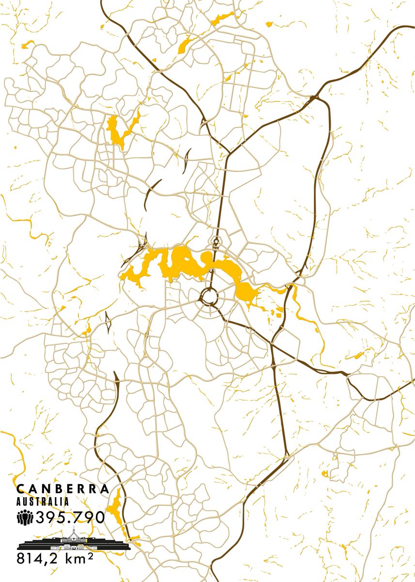 'Canberra ACT Australia ' Poster, picture, metal print, paint by Mey ...