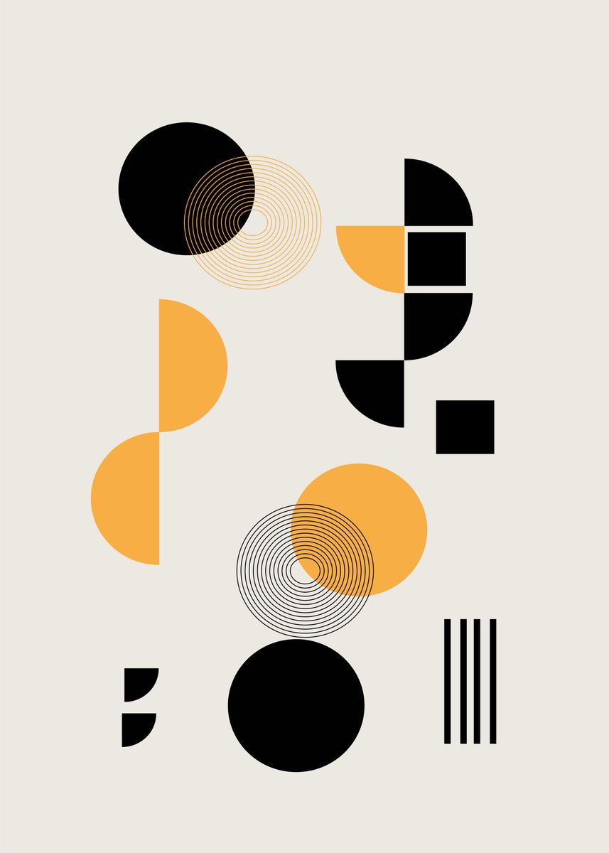 'half circle black' Poster, picture, metal print, paint by Ratna Mutia ...