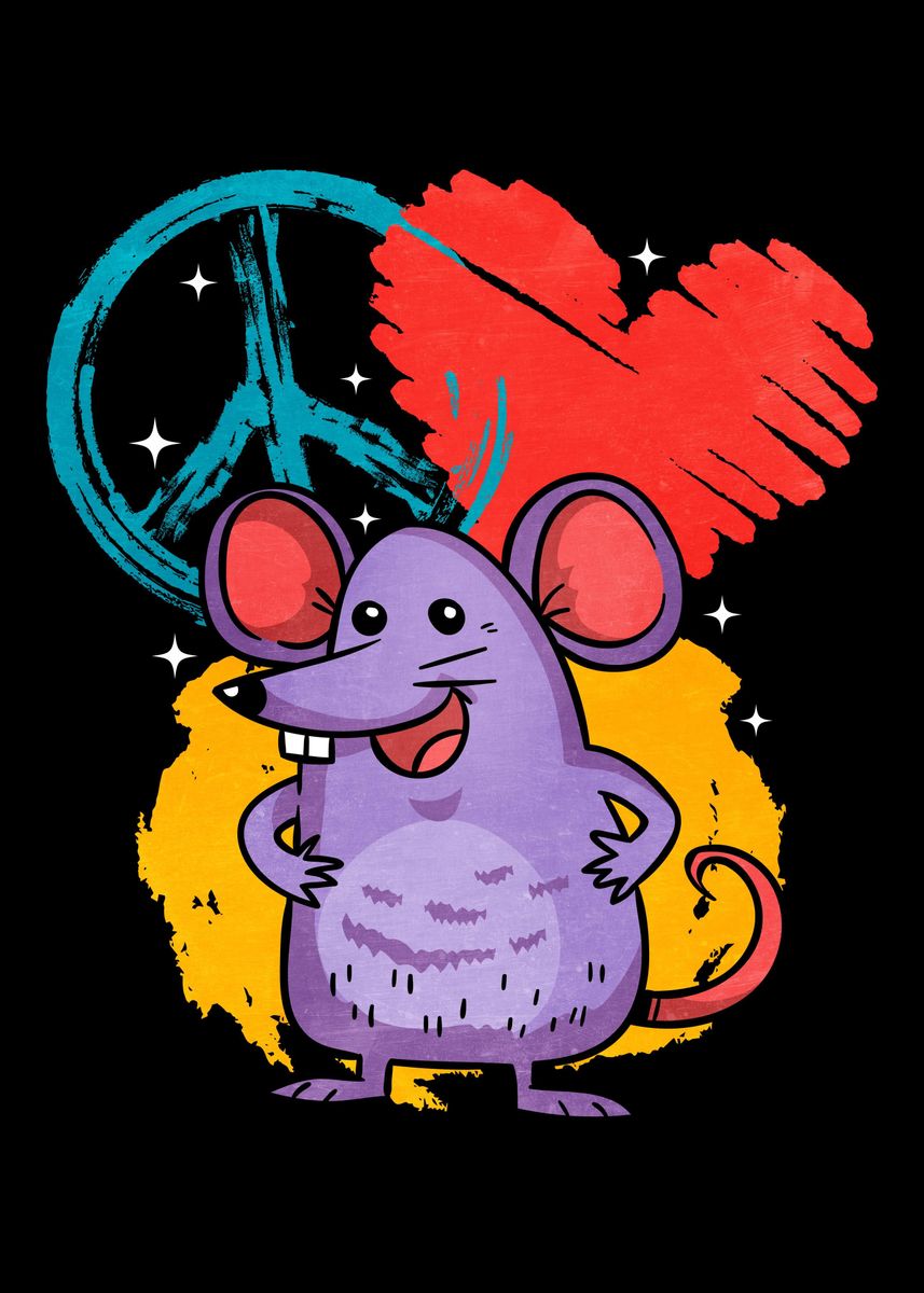 'Funny Gerbil' Poster, picture, metal print, paint by Hexor | Displate