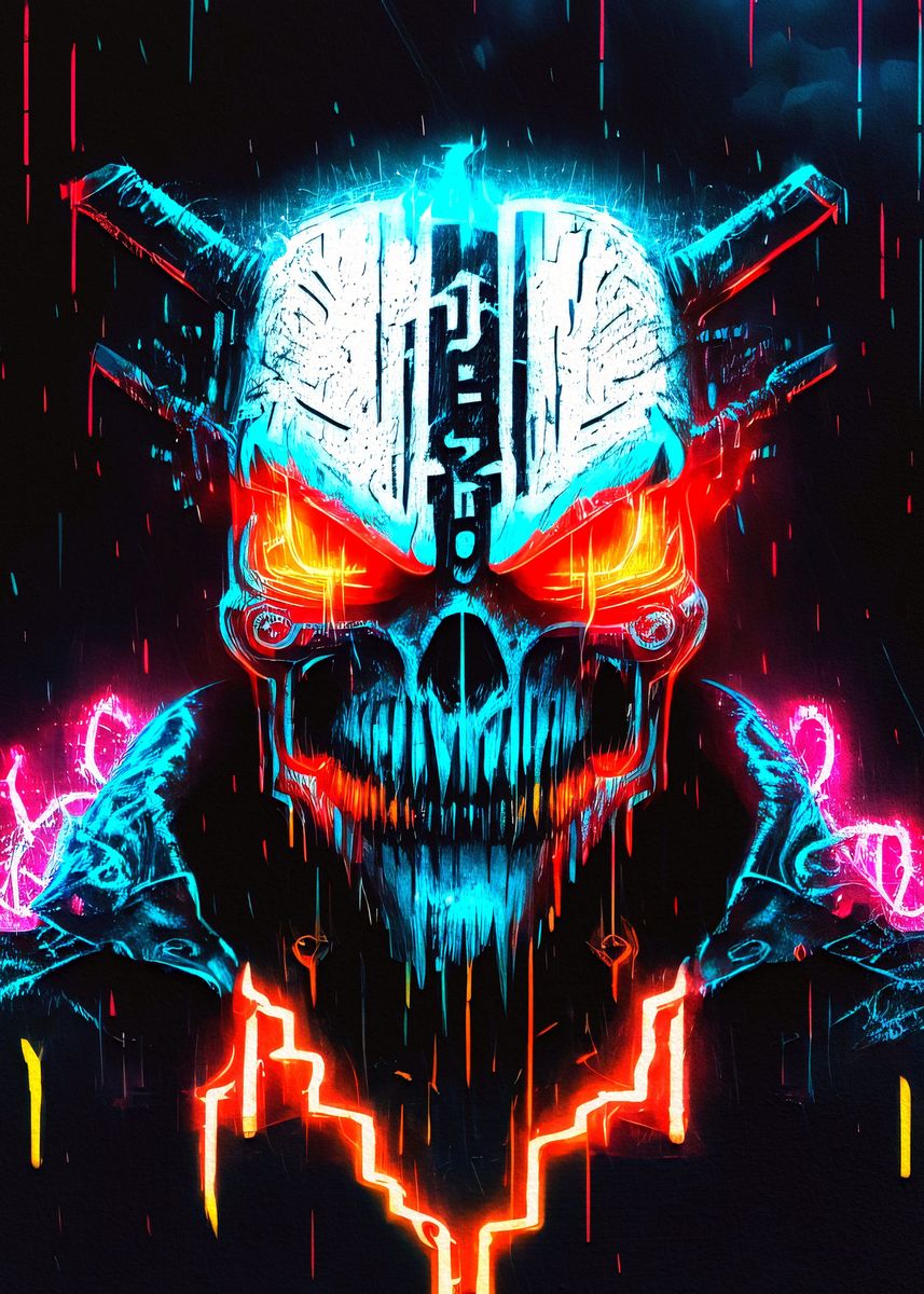 'Skull Cast' Poster, picture, metal print, paint by happyantsstudio ...