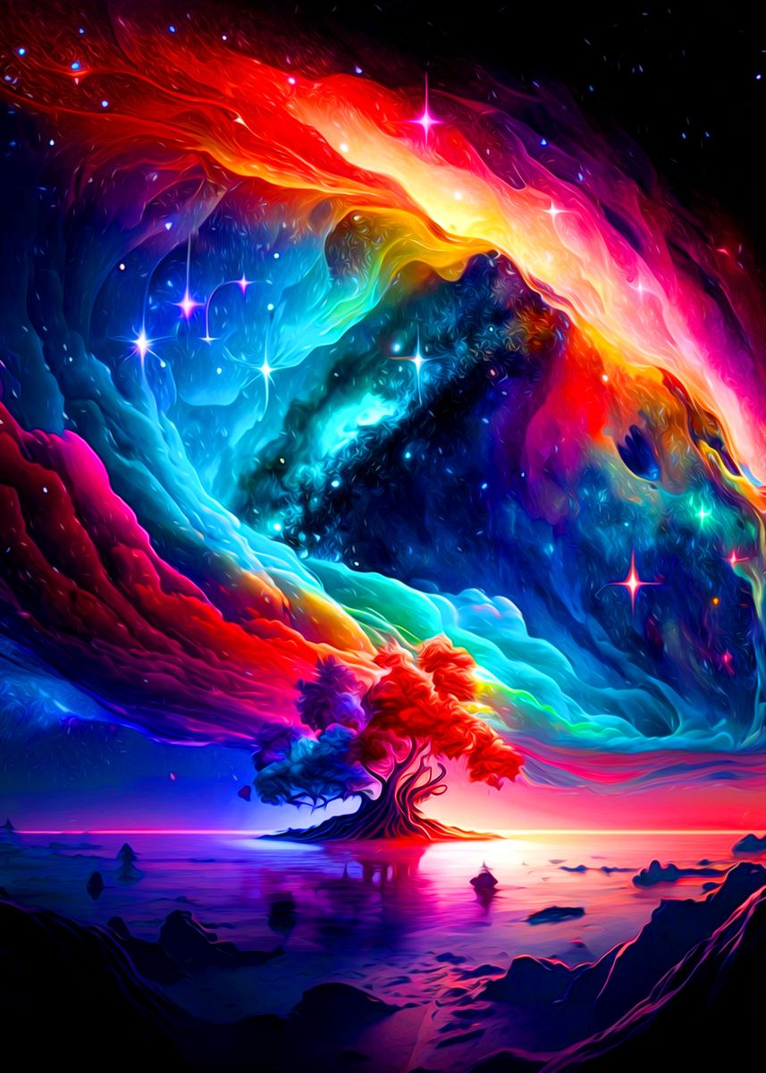 'Fantasy Landscape' Poster, picture, metal print, paint by Helen Hall ...