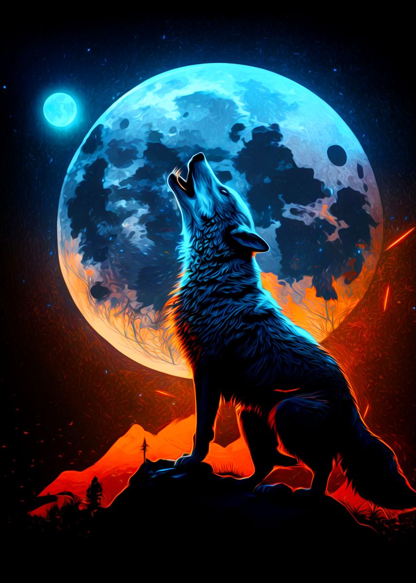 'Fantasy Wolf' Poster, picture, metal print, paint by Haibara Inuya ...