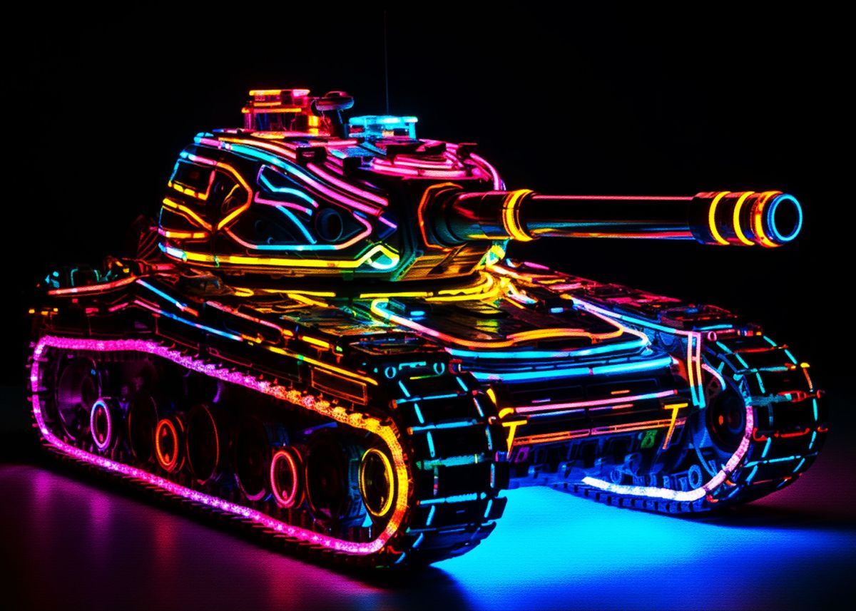 'Neon Tank' Poster by 4147 Studios | Displate