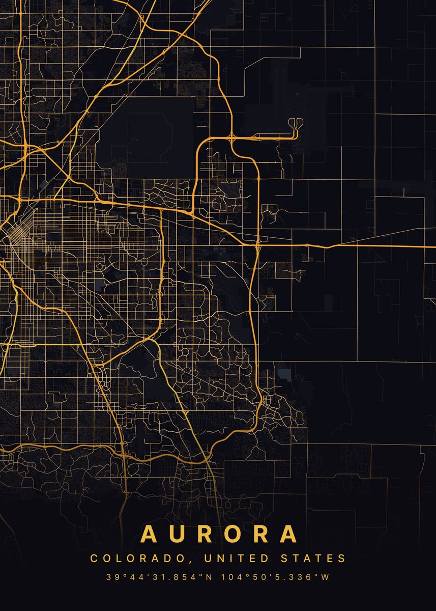 'Aurora Colorado USA' Poster, picture, metal print, paint by Kemi ...