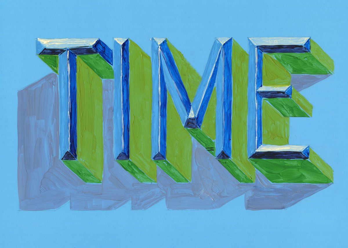 'Lettering Time' Poster by Maryna Mykhalska | Displate