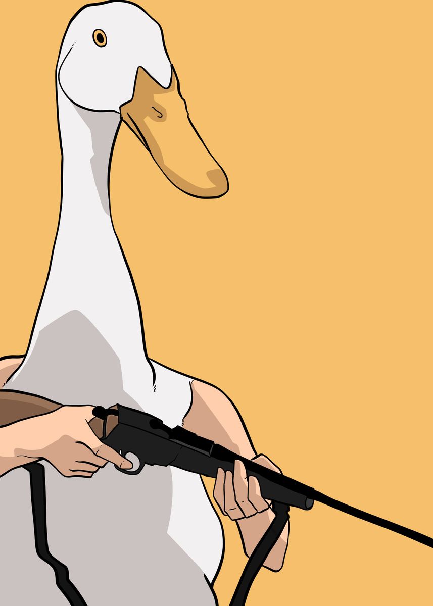 'duck and gun' Poster, picture, metal print, paint by hafis ardiansyah ...