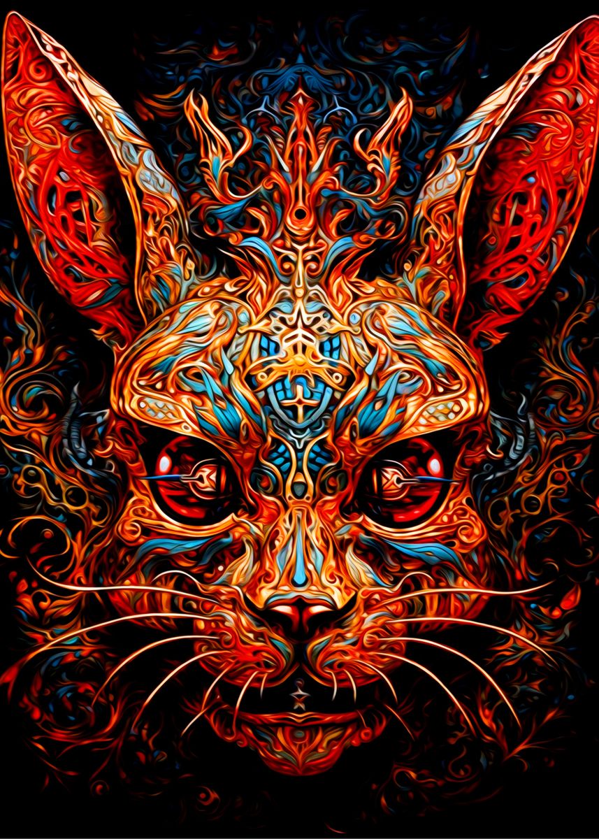 'Rabbit Monster' Poster, picture, metal print, paint by davisd lee ...