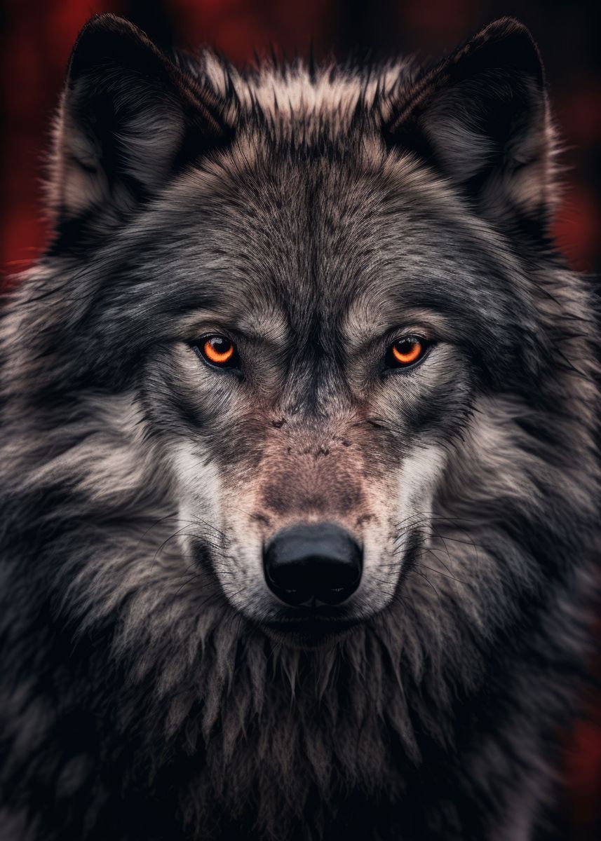 'Wolf Wildlife Portrait' Poster, picture, metal print, paint by Five ...