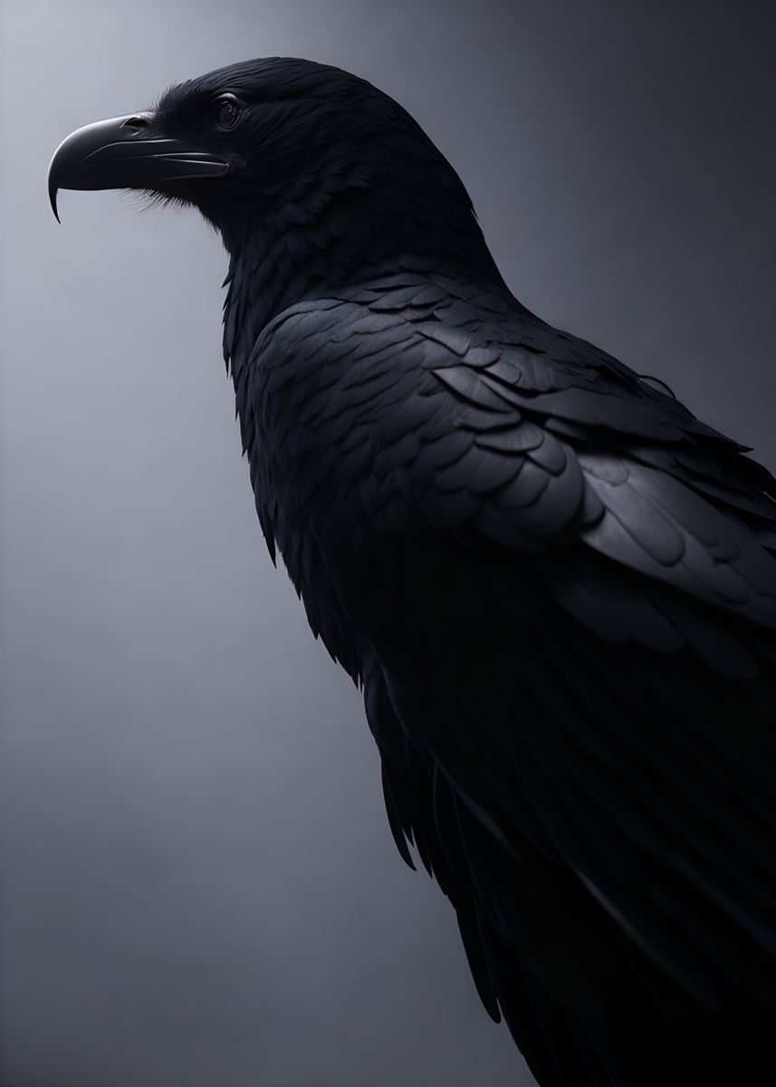 'Crow bw' Poster, picture, metal print, paint by Something About Art ...