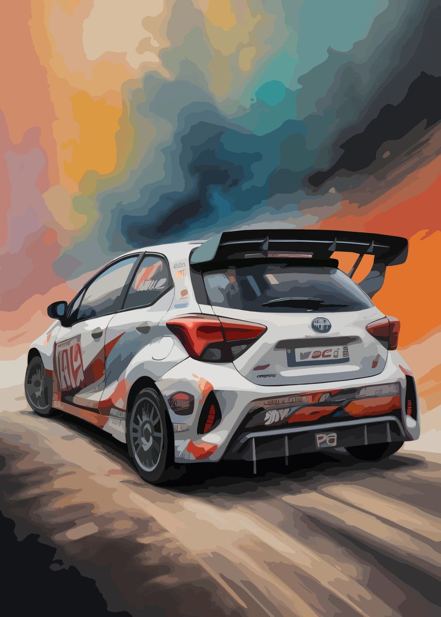 'Toyota Yaris GR Rally 1' Poster, picture, metal print, paint by Sakura ...