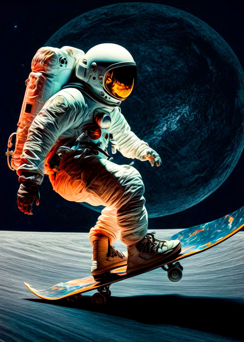 'Astronaut in space' Poster, picture, metal print, paint by Anteli Hiro | Displate