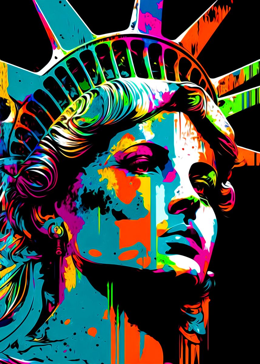 'Statue of liberty' Poster, picture, metal print, paint by Ties Rosi | Displate