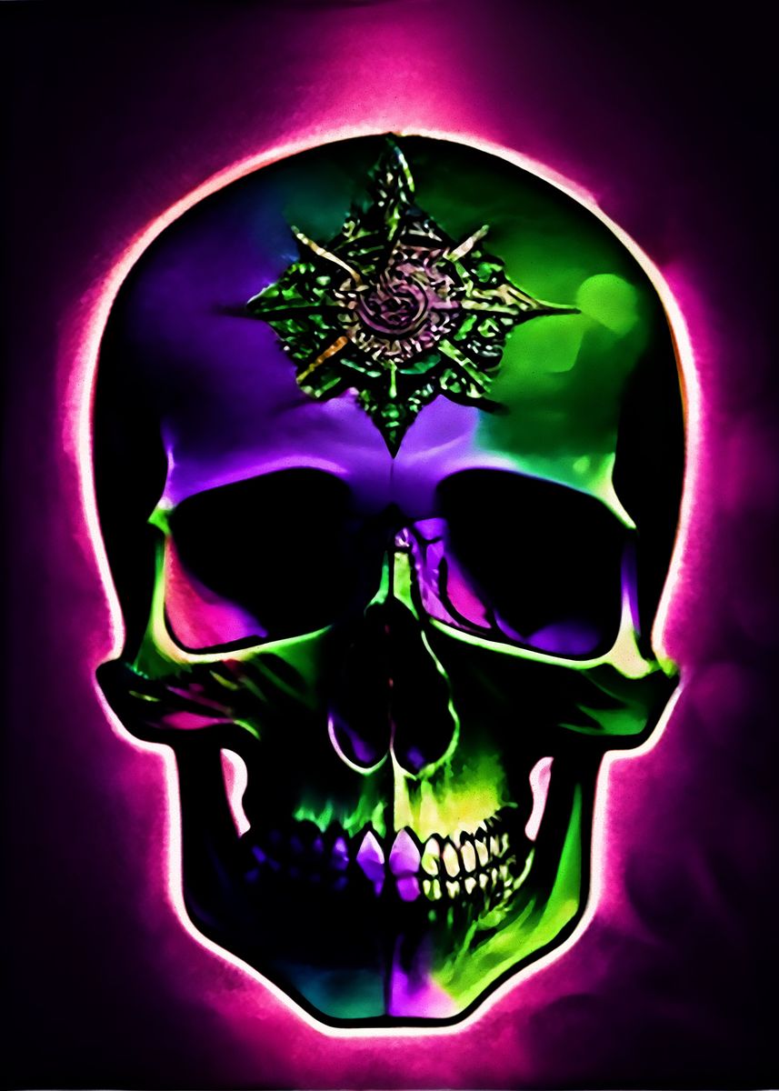 'the colorful skeleton' Poster, picture, metal print, paint by PLUOCK ...