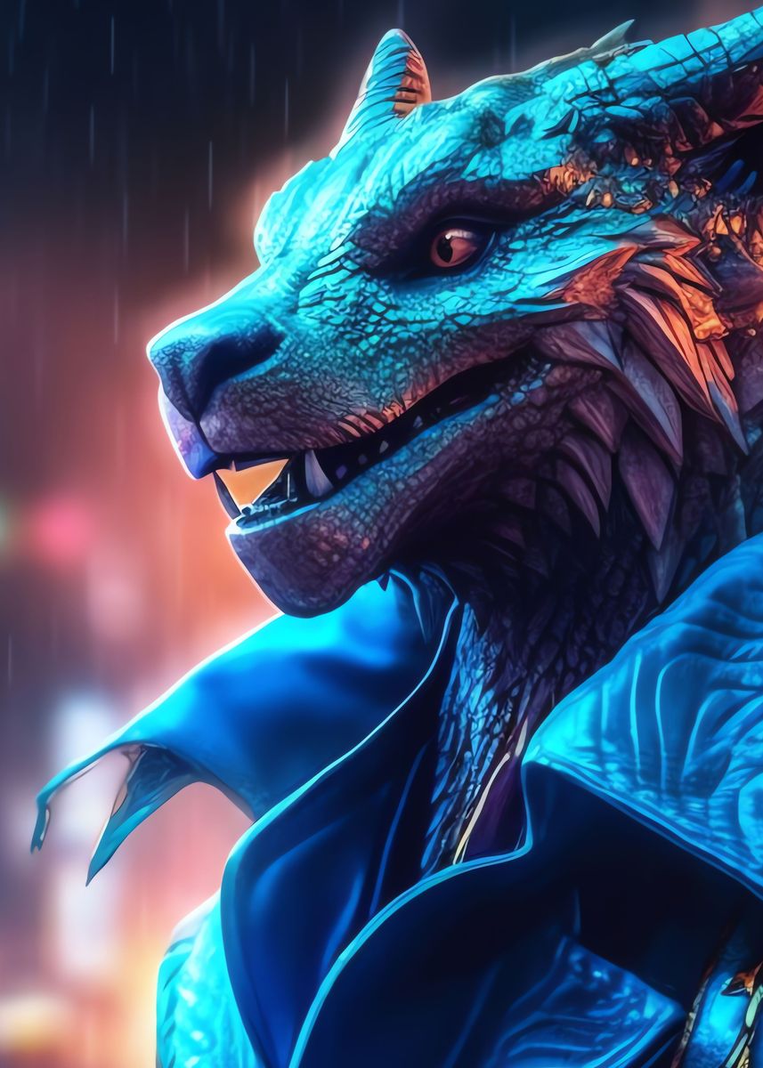 'Futuristic Dragonoir' Poster, picture, metal print, paint by Oizy ...