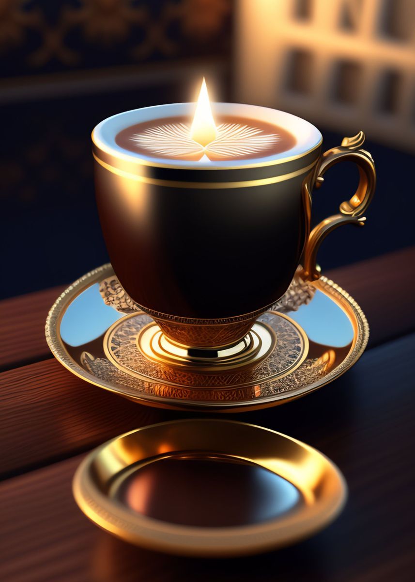 'set coffee' Poster, picture, metal print, paint by KROCKNER YR. | Displate