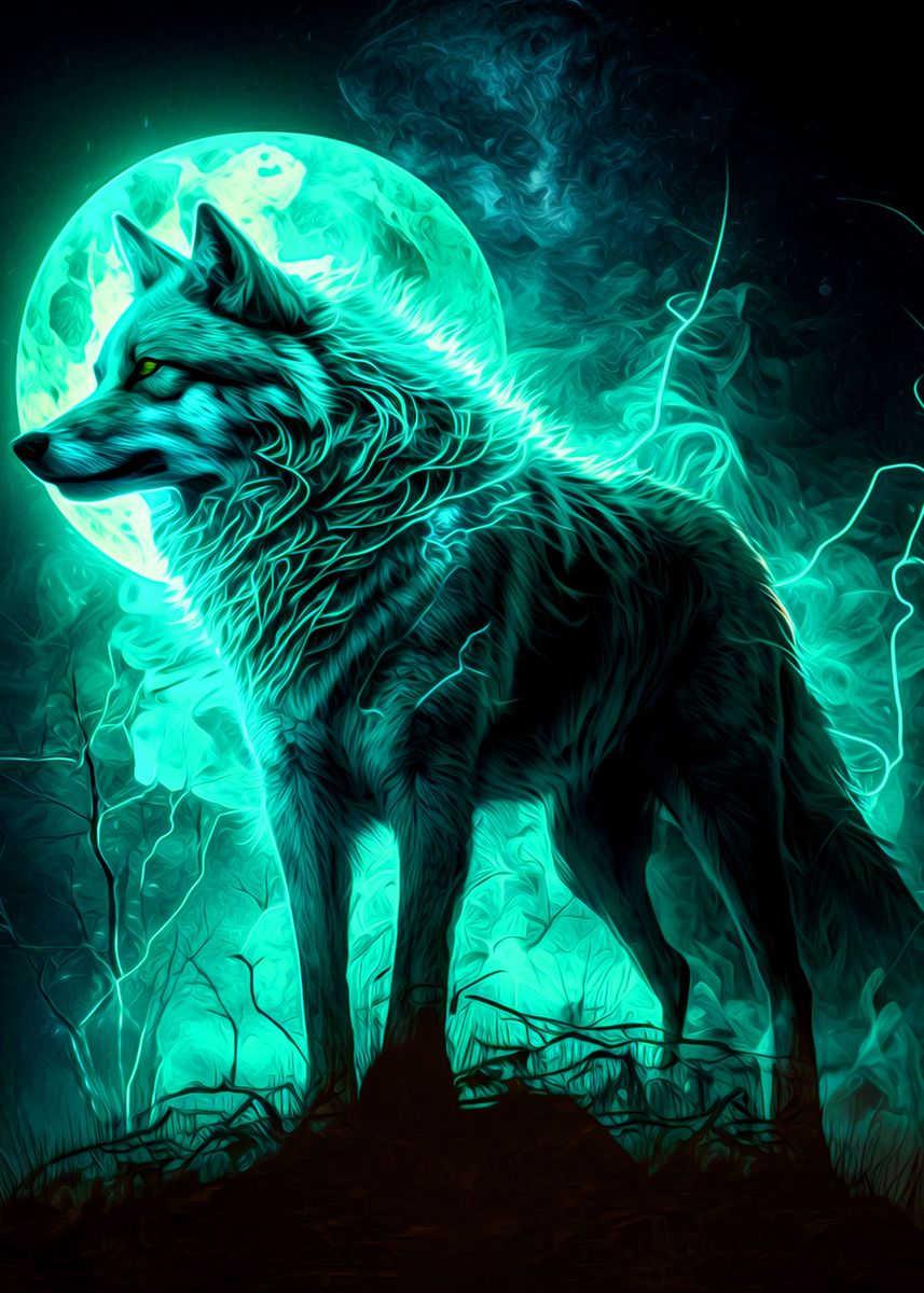 'Fantasy Wolf' Poster, picture, metal print, paint by Haibara Inuya ...