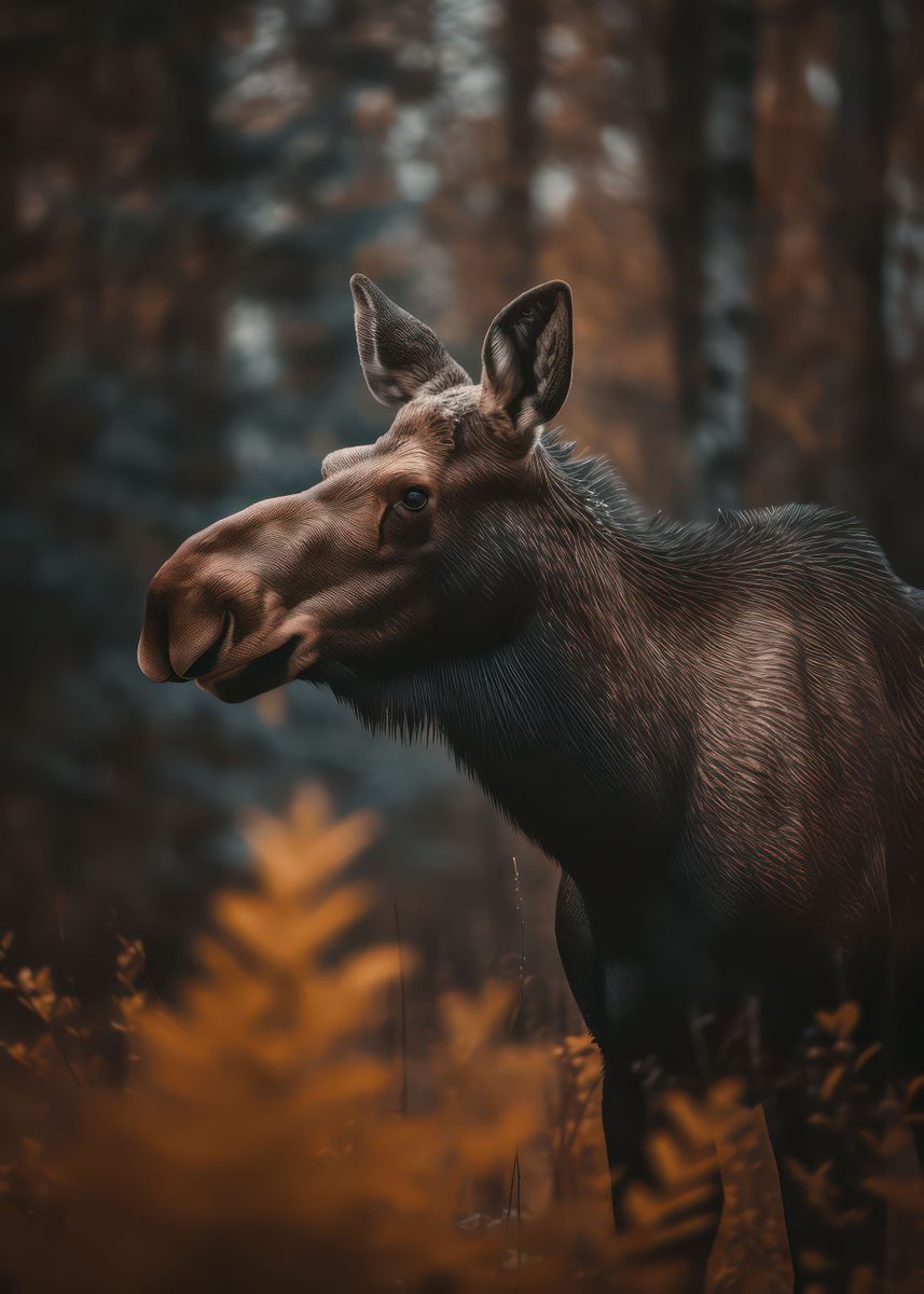 'Magnificent moose' Poster, picture, metal print, paint by Zooscape ...