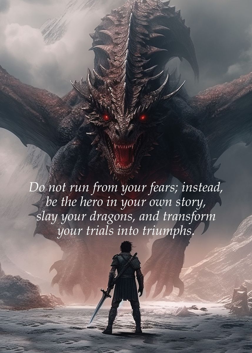 'Slay Your Dragons Warrior' Poster, picture, metal print, paint by CHAN ...