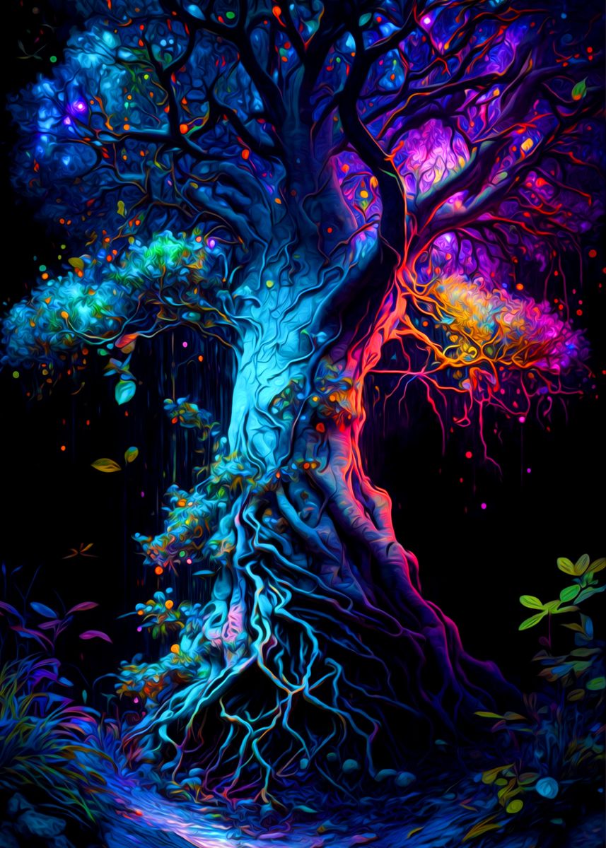'Colorful Tree' Poster, picture, metal print, paint by dnland thane ...