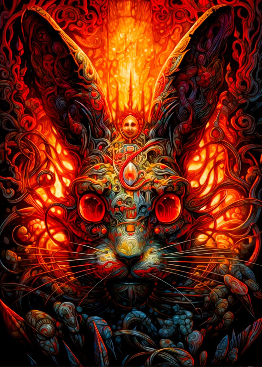 'Rabbit Monster' Poster, picture, metal print, paint by davisd lee ...