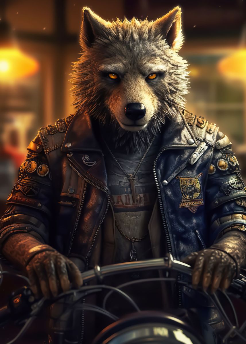 'A anthropomorphic wolf' Poster, picture, metal print, paint by HANA ...