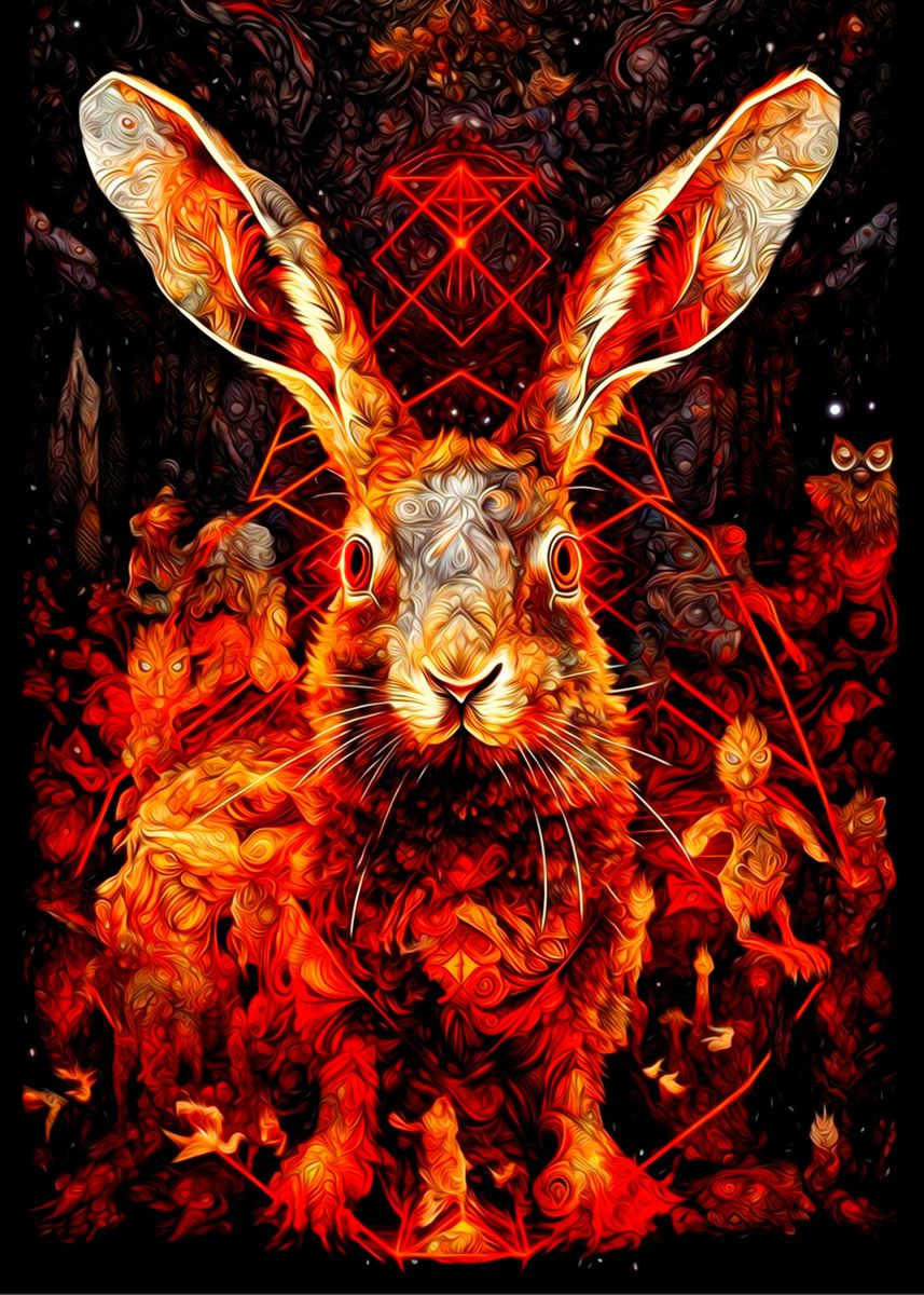 'Rabbit Monster' Poster, picture, metal print, paint by davisd lee ...