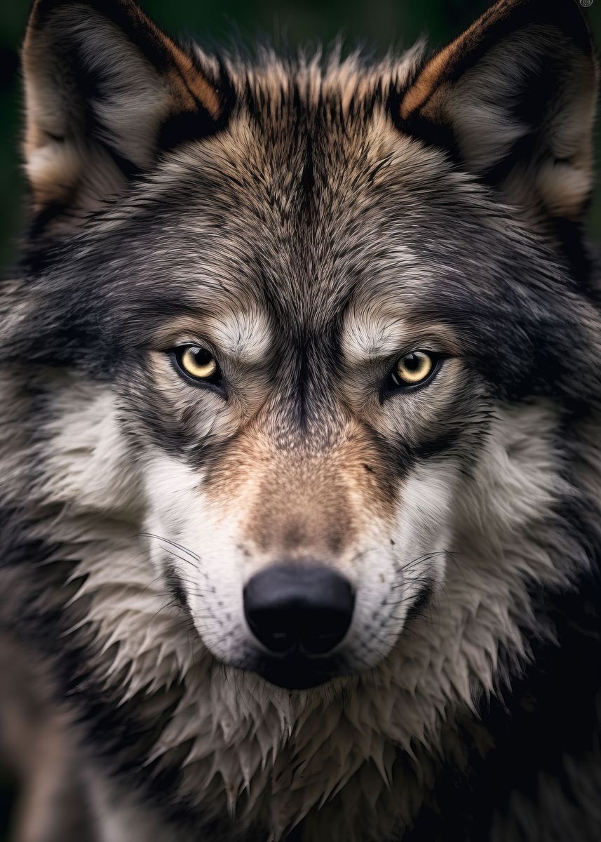 'Wolf Wildlife Portrait' Poster, picture, metal print, paint by Five ...
