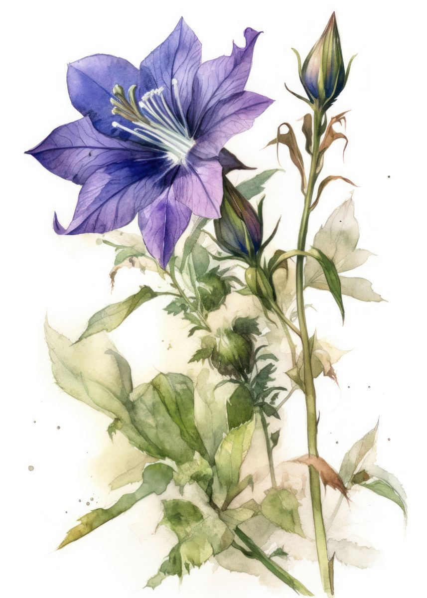 'Bellflower Flower' Poster, picture, metal print, paint by Usama Design ...