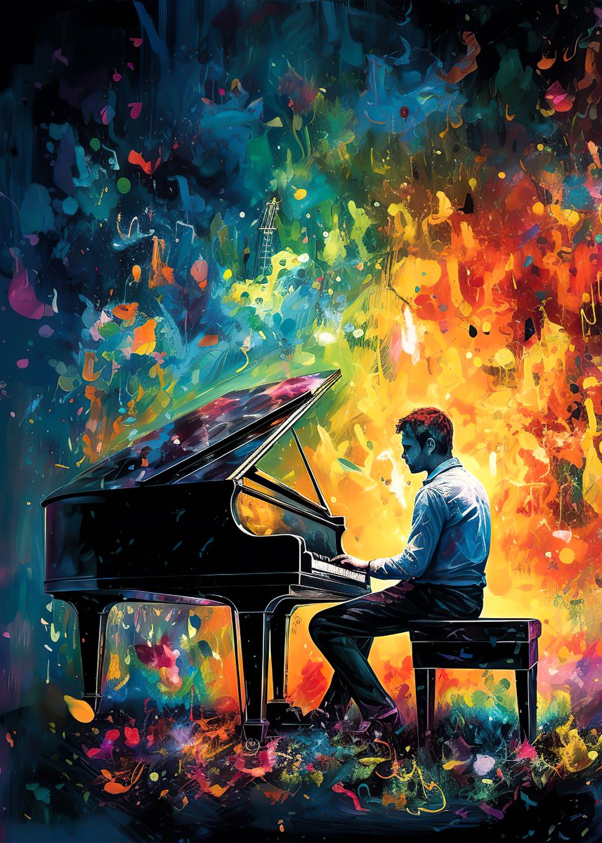 'piano colorfull' Poster, picture, metal print, paint by Childs Space ...