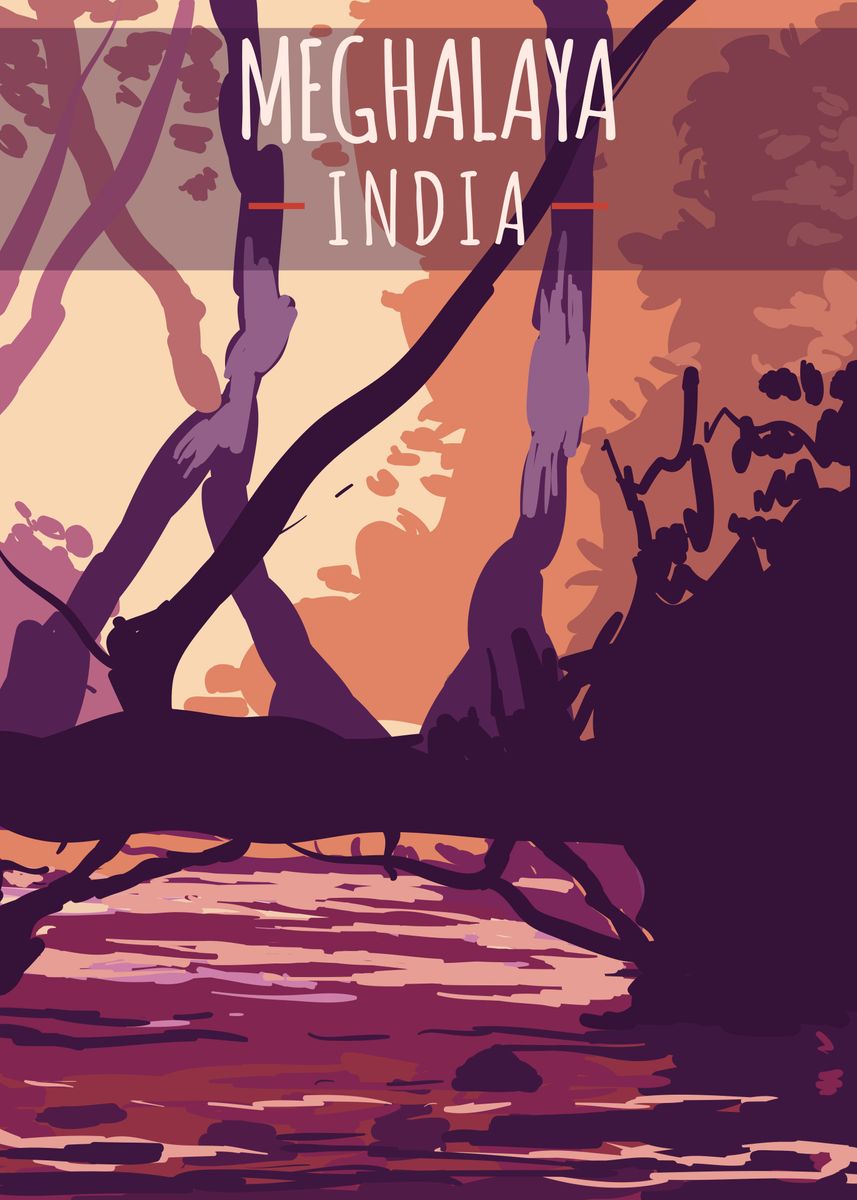 'Meghalaya' Poster, picture, metal print, paint by Le Thi Thu Hien ...