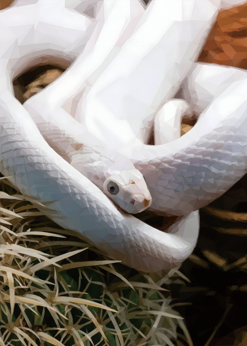 'Low Poly Snake' Poster, picture, metal print, paint by Yudha | Displate