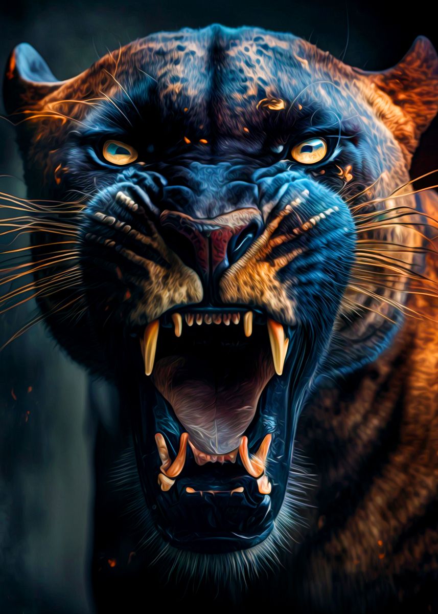'Panther' Poster, picture, metal print, paint by dung nguyen | Displate