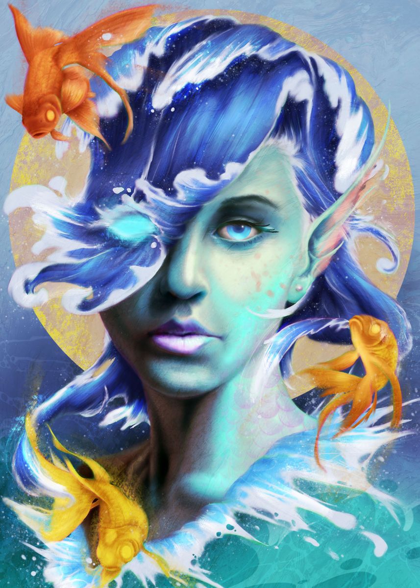 'The Water Nymph' Poster, picture, metal print, paint by Rene Trujillo ...