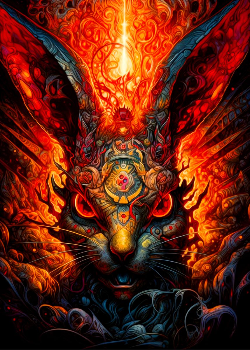 'Rabbit Monster' Poster, picture, metal print, paint by davisd lee ...