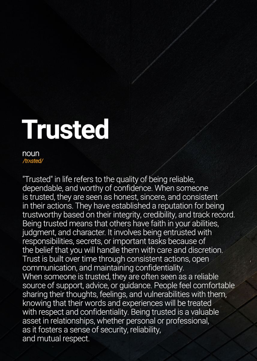 'Trust' Poster, picture, metal print, paint by Mr Penguin | Displate