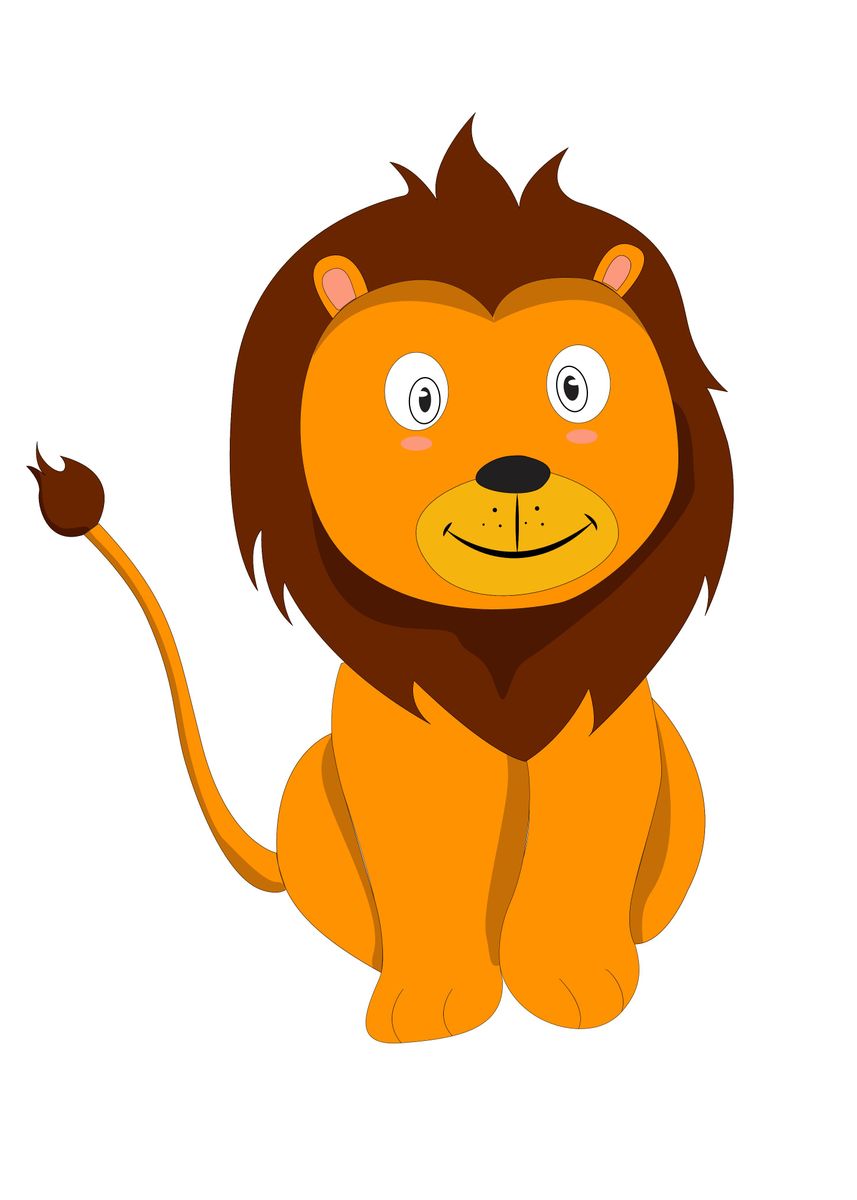 'Line Art Lion Color' Poster by Hendri Createupstudio | Displate