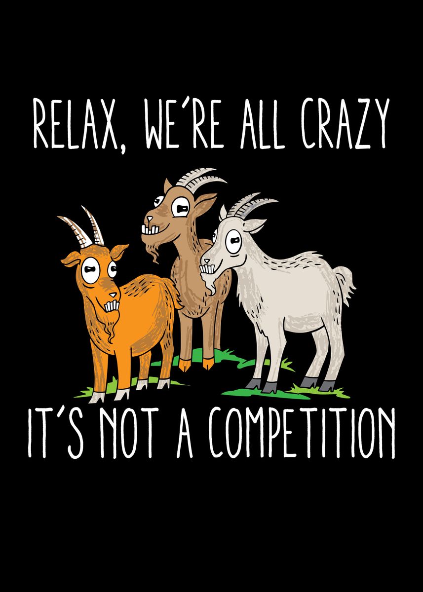 'Kawaii Goat Relax Were' Poster, picture, metal print, paint by ...