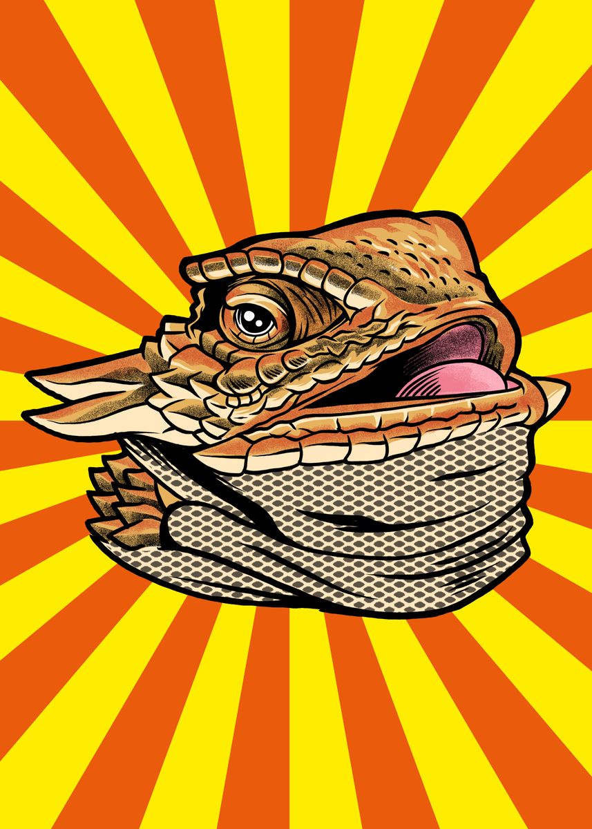 'Laughing Lizard Meme' Poster, picture, metal print, paint by Berkah ...