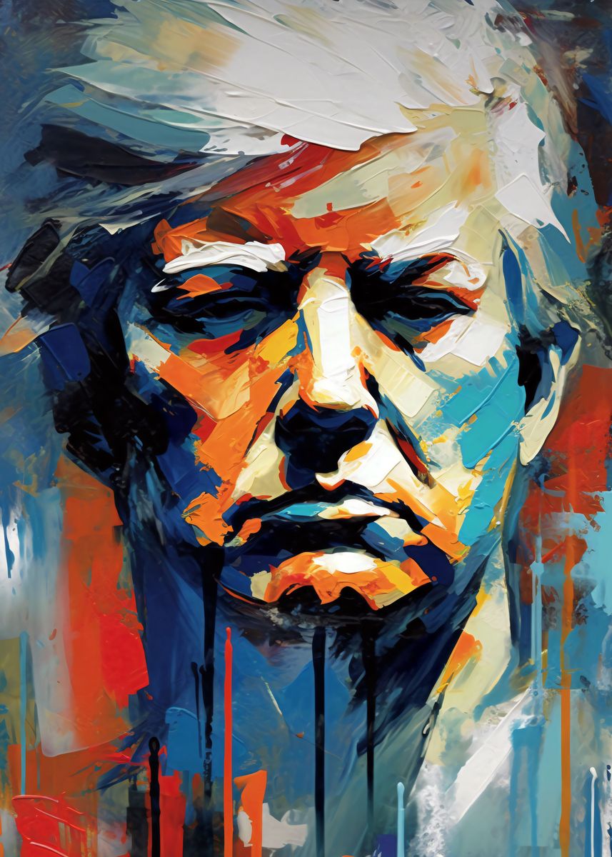 'Donald Trump Painting' Poster, picture, metal print, paint by Rafael ...